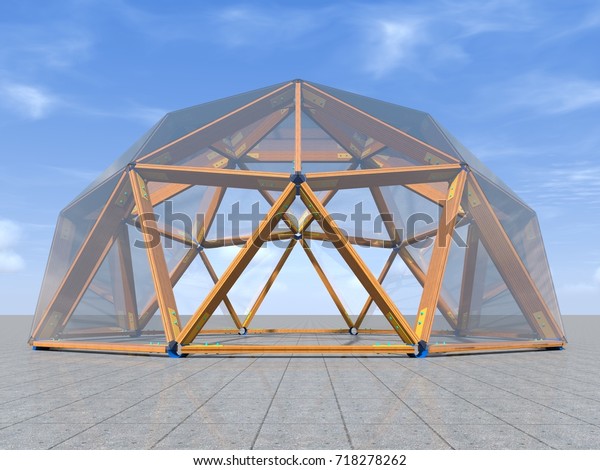3d Render Design Geodesic Dome Wood Stock Illustration 718278262 ...