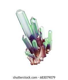 3d Render Emerald Green Crystal Isolated Stock Illustration 674628454