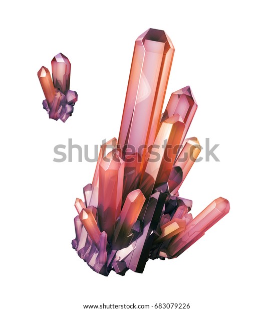 3d Render Digital Illustration Abstract Ruby Stock Illustration ...