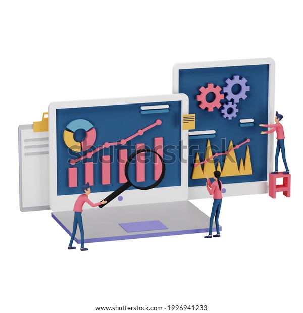 3d Render Digital Marketing Strategy Concept Stock Illustration ...