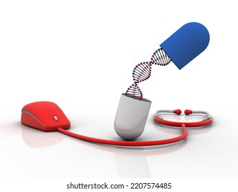 3d Render Dna Structure Capsule Near Stock Illustration 2207574485 ...