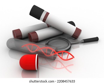3d Render Dna Structure Sterile Glass Stock Illustration 2208457633 ...