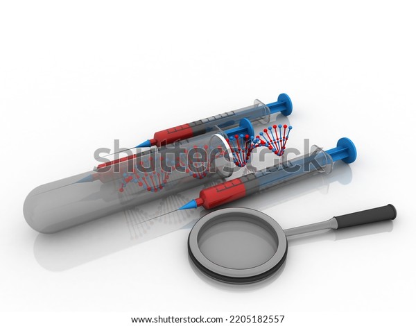 3d Render Dna Structure Syringe Stock Illustration 2205182557 ...