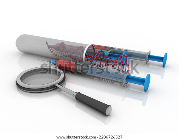 3d Render Dna Structure Syringe Stock Illustration 2206726527 ...