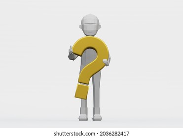 3d Render Dummy Holding Question Mark Stock Illustration 2036282417 ...