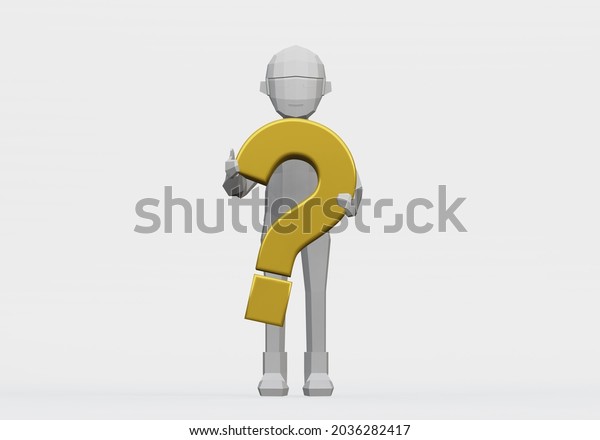 3d Render Dummy Holding Question Mark Stock Illustration 2036282417 ...
