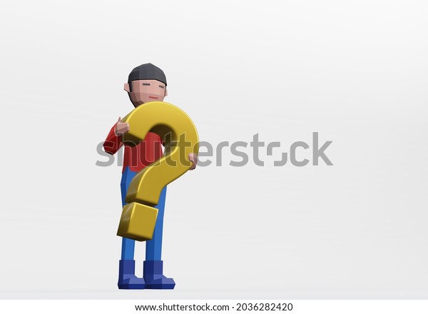 3d Render Dummy Holding Question Mark Stock Illustration 2036282420 ...