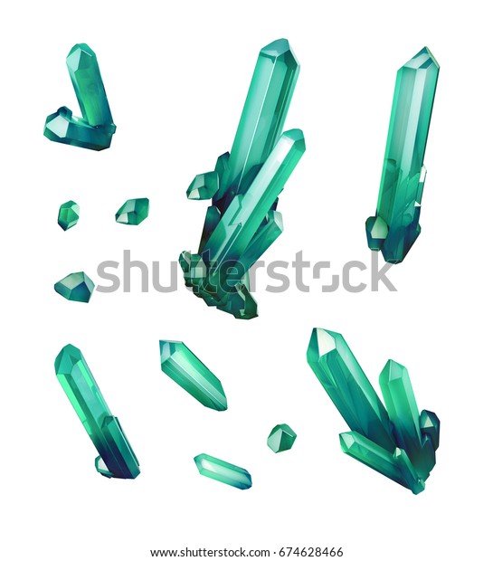 3d Render Emerald Green Crystal Isolated Stock Illustration 674628466 ...