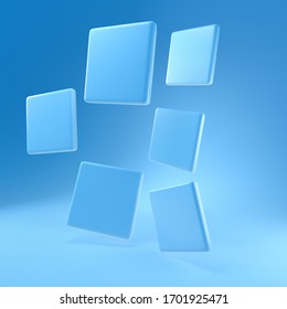 3d Render Empty Blue Cards Logos Stock Illustration 1701925471 ...