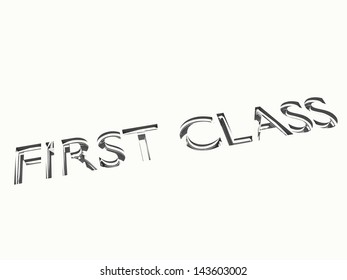 3d Render Engraving Word First Class Stock Illustration 143603002 ...