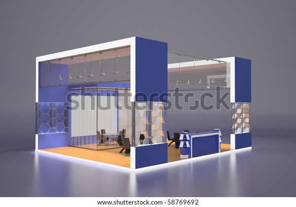 3d Render Exhibition Stand Stock Illustration 58769692
