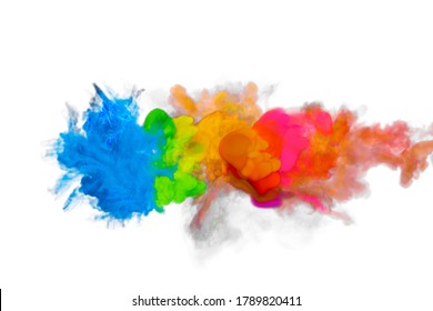 3d Render Explosion Colored Powder Background Stock Illustration ...