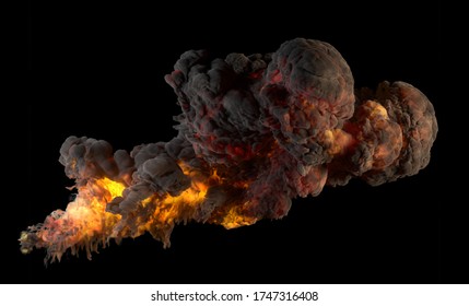 3d Render Explosion Smoke Fire On Stock Illustration 1747316408 ...