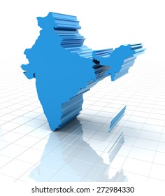 3d Render Extruded Map India White Stock Illustration 272984330 ...