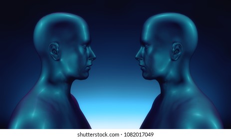 Two Faces Opposite Each Other Stock Illustration 332068703 | Shutterstock