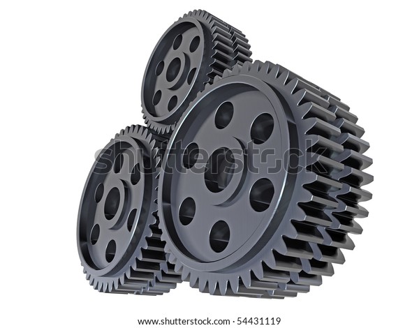 3d Render Fancy Silver Gears Stock Illustration 54431119 | Shutterstock