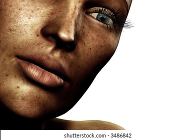 3d Render Female Face Stock Illustration 3486842 | Shutterstock
