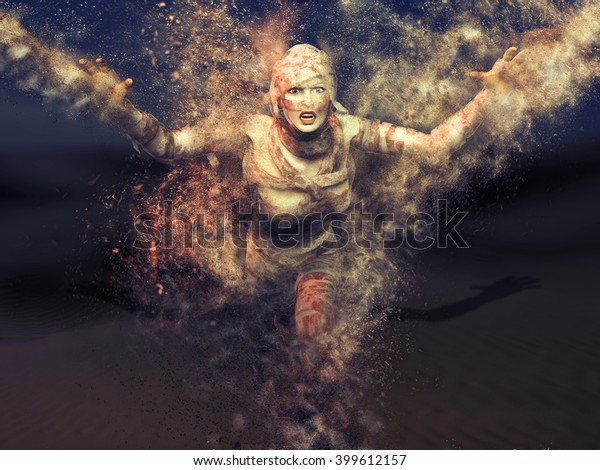 3d Render Female Mummy Attacking Towards Stock Illustration 399612157 ...
