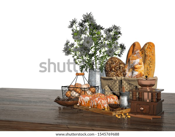 3d Render Food Set Stock Illustration 1545769688 | Shutterstock