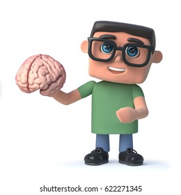 253 Funny nerd brain cartoon character in glasses Images, Stock Photos ...