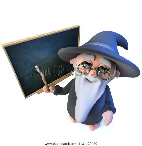 3d Render Funny Cartoon Wizard Magician Stock Illustration 1131120440 ...