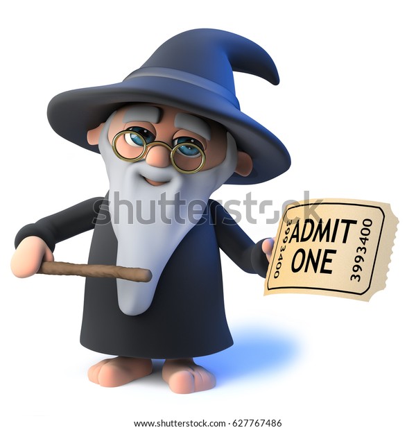 3d Render Funny Cartoon Wizard Magician Stock Illustration 627767486 ...