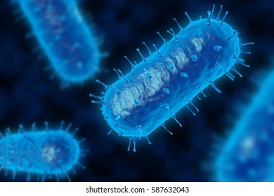 Bacteria 3d Render Spherical Virus Blue Stock Illustration 593014499