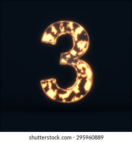 3d Render Glass Glowing Fire Digit Stock Illustration 295960889 ...