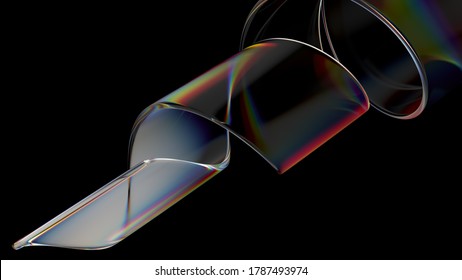 3d Render Glass Object Dispersion Iridescent Stock Illustration ...