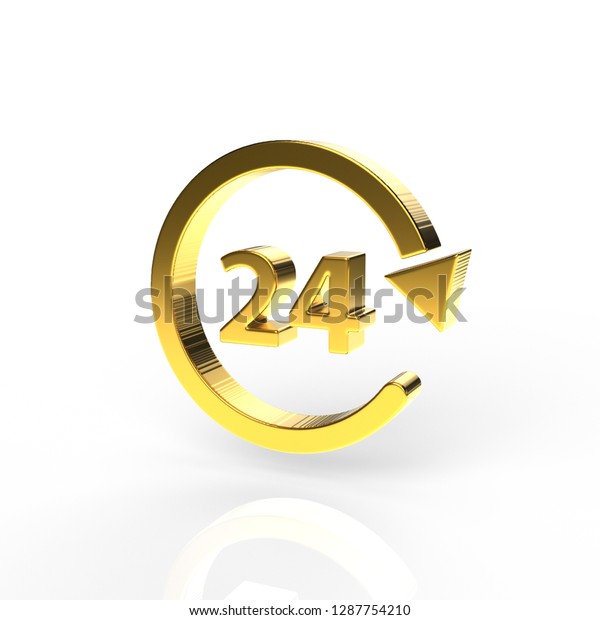 3d Render Gold 24 Hours Icon Stock Illustration 1287754210 | Shutterstock