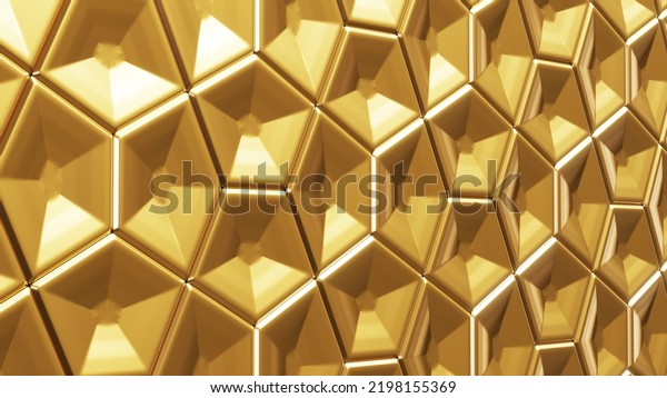 3d Render Gold Abstract Shape Stock Illustration 2198155369 | Shutterstock