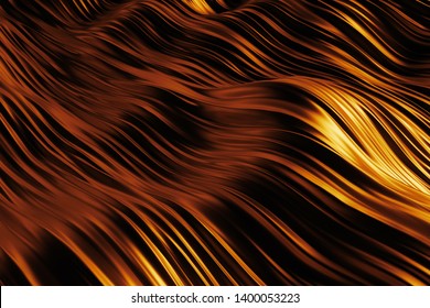 3d Render Gold Background Reflections Displacement Stock Illustration ...