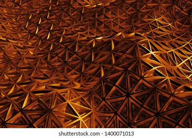 3d Render Gold Background Reflections Displacement Stock Illustration ...