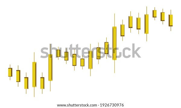 3D Representación de la tabla de oro y el mercado de valores de oro ...