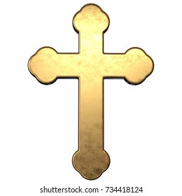 3d Render Gold Cross Stock Illustration 734418124 | Shutterstock