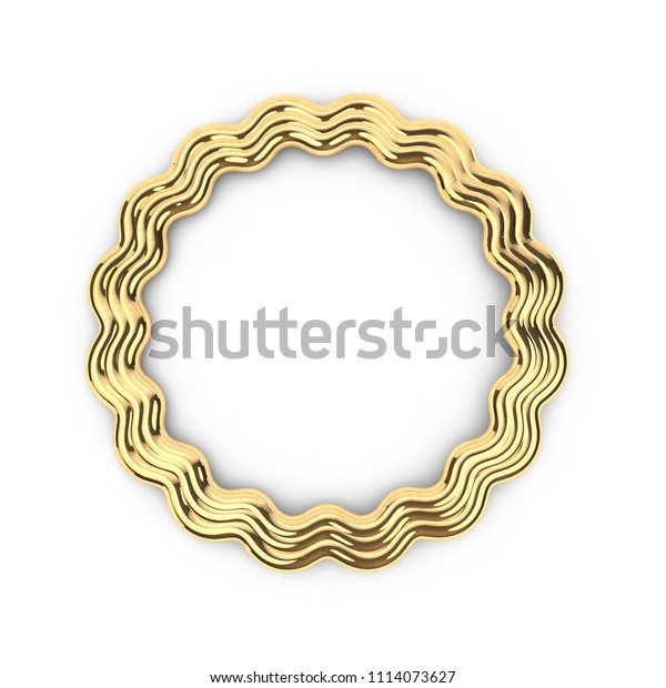 3d Render Gold Metal Shape Round Stock Illustration 1114073627 ...
