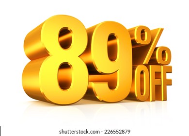 3d Render Gold Text 89 Percent Stock Illustration 226552879 | Shutterstock
