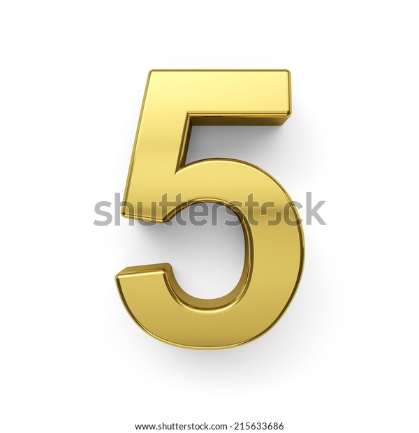 3d Render Golden Digit Five Symbol Stock Illustration 215633686 ...
