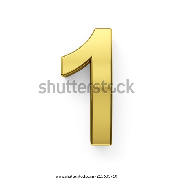 Ilustrasi Stok 3d Render Golden Digit One Symbol 215633710