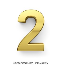 3d Render Golden Digit Two Symbol Stock Illustration 215633695