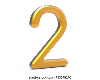 3d Render Golden Number 2 Thin Stock Illustration 753598270 | Shutterstock