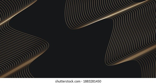 3d Render Golden Threads On Black Stock Illustration 1883281450 ...