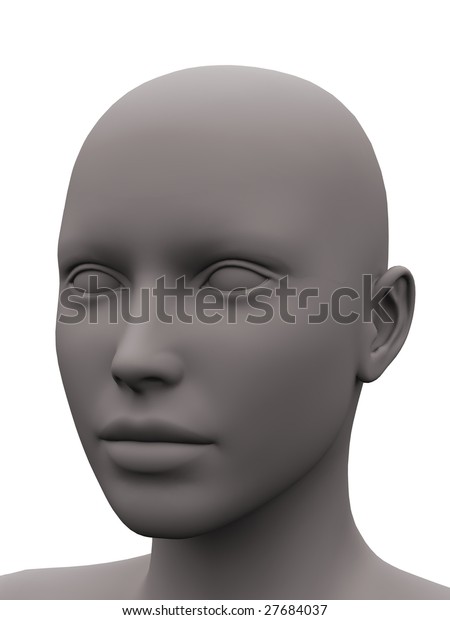 3d Render Gray Female Head Stock Illustration 27684037 | Shutterstock