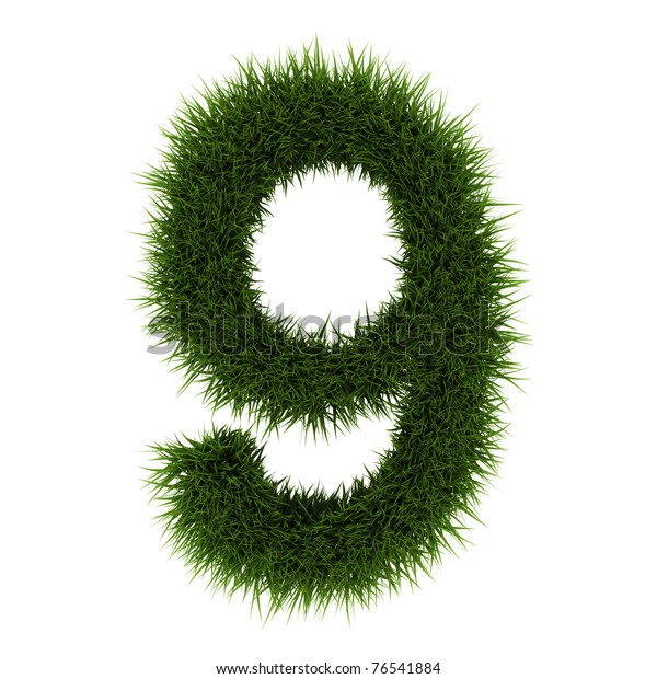 3d Render Green Grass Numbers Isolated Stock Illustration 76541884 ...
