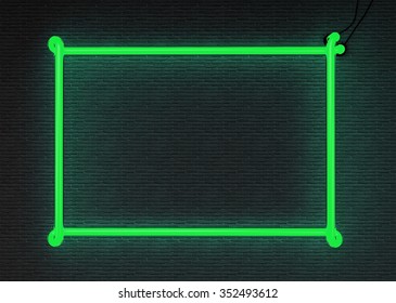 3d Render Green Neon Frame Isolated Stock Illustration 352493612 ...