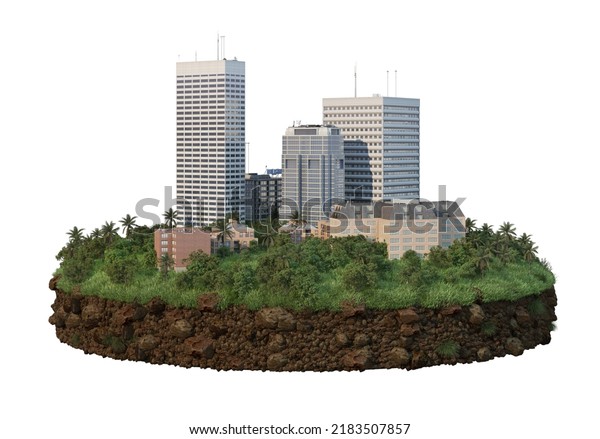 3d Render Ground Building White Background Stock Illustration ...