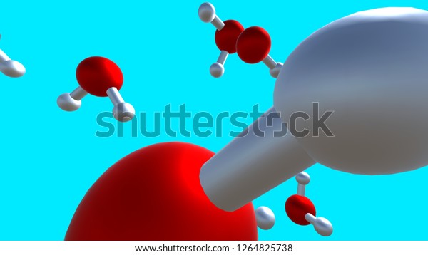 3d Render H2o Molecules Stock Illustration 1264825738