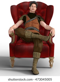 3d Render Handsome Knight Sitting Crossing Stock Illustration 473045005 ...