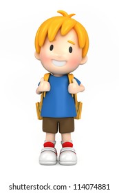 3d Render Happy Boy Stock Illustration 114074887