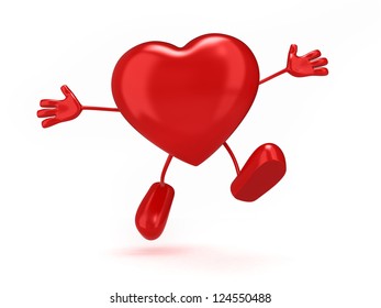 3d Render Happy Heart Jumping Stock Illustration 124550488 | Shutterstock